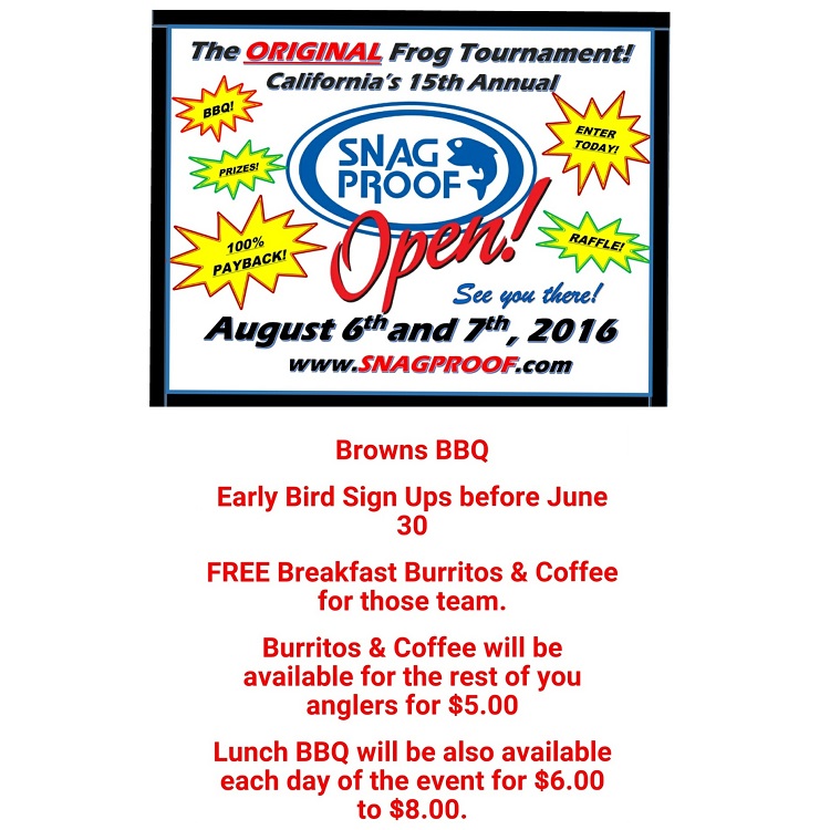 Sign Ups Have Begun for the 2016 Snag Proof Open | Westernbass.com